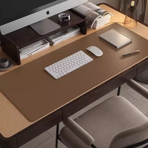 Leather Desk Mat, Minimalist Large Desk Mat, Office Desk Pad, Light ...