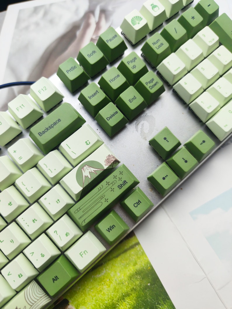 Mint Green Keycaps Set Matcha Cherry Keycaps Set - Etsy