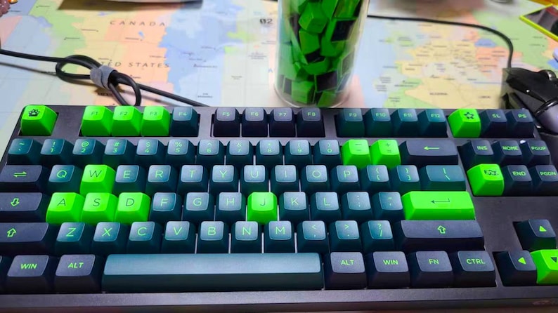 Dark Green Keycaps Set Green Gaming Keycaps Set Mechanical - Etsy