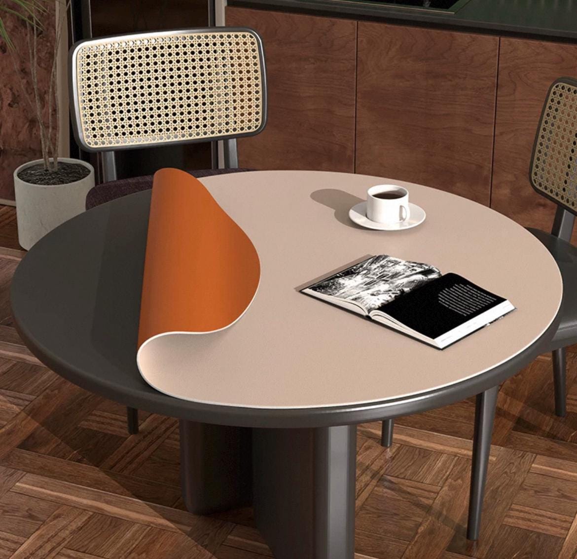 Round Table Mats, Custom Size Desk Mat, Washable, Waterproof and Oil ...