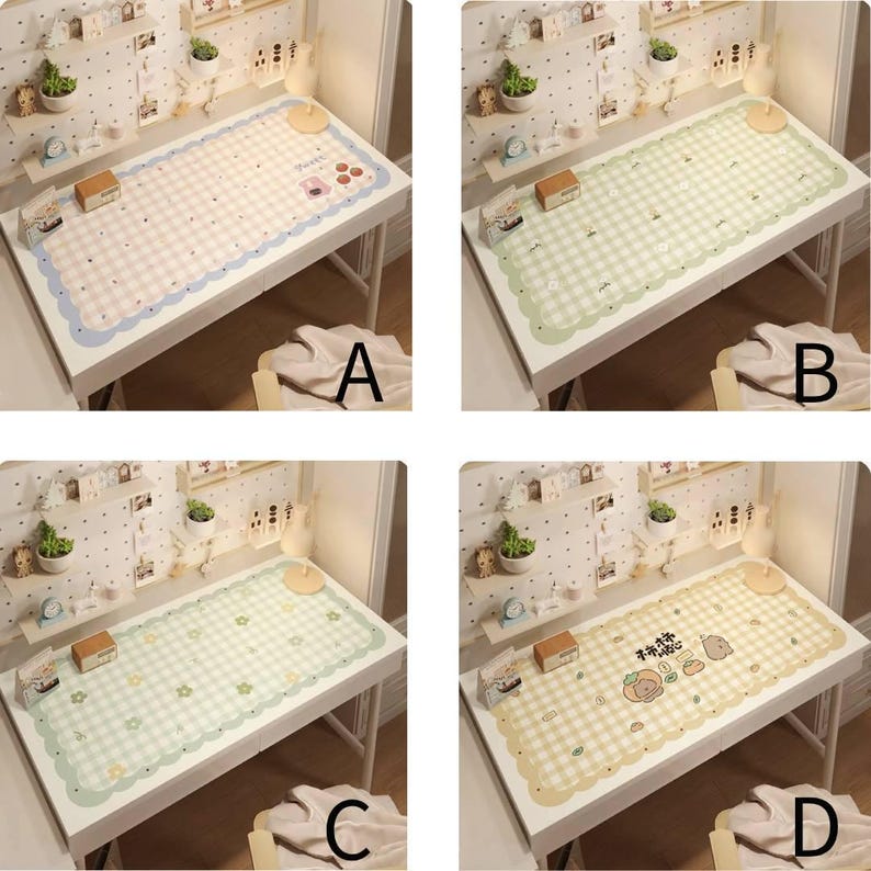 Cute Mori Style Table Mat, Gaming Set up Computer Desk Water-resistant ...