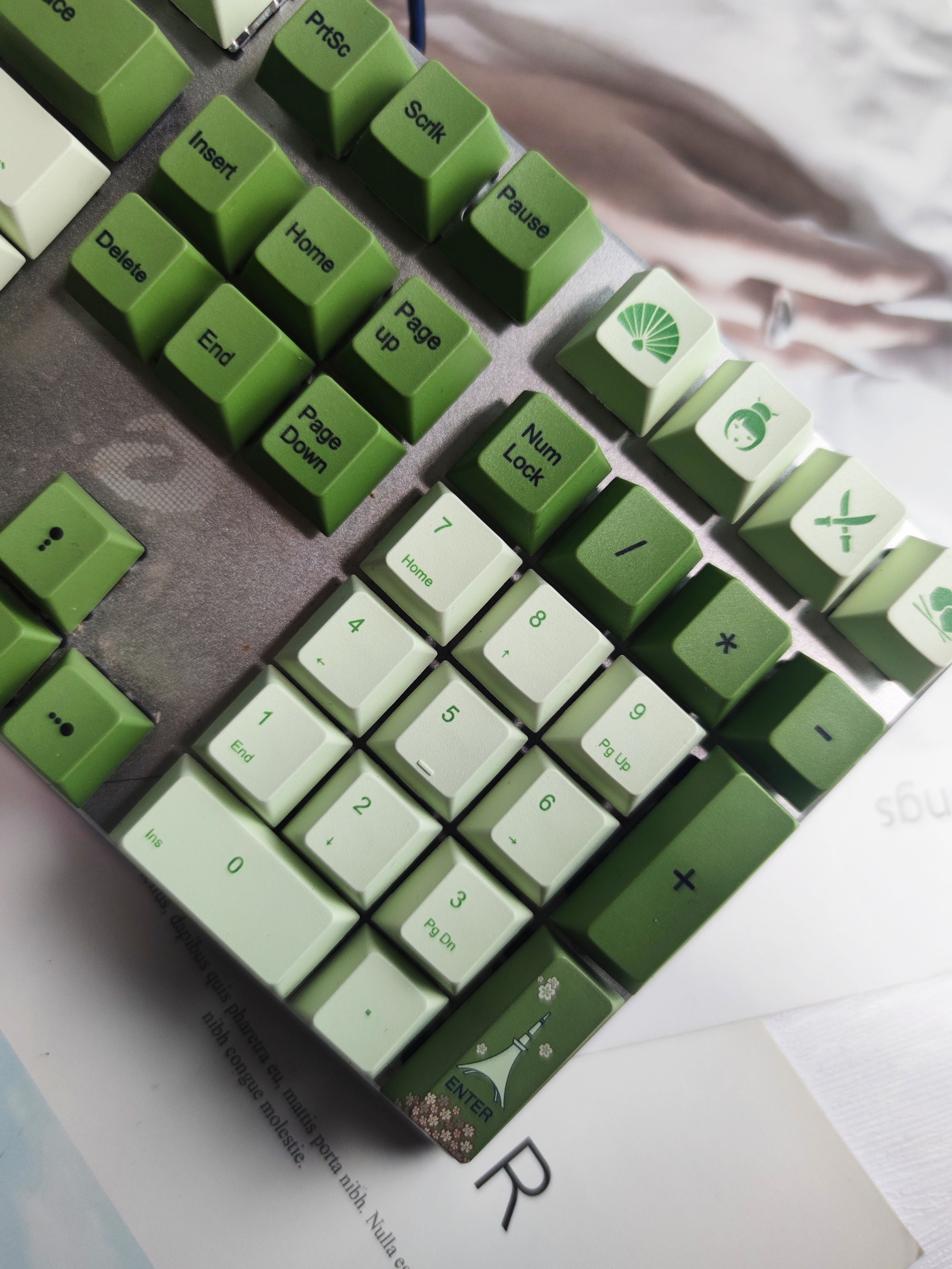 Mint Green Keycaps Set Matcha Cherry Keycaps Set - Etsy