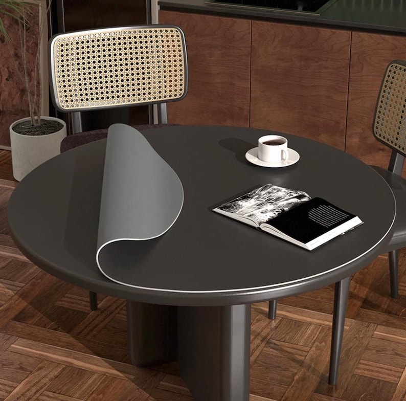 Round Table Mats, Custom Size Desk Mat, Washable, Waterproof and Oil ...