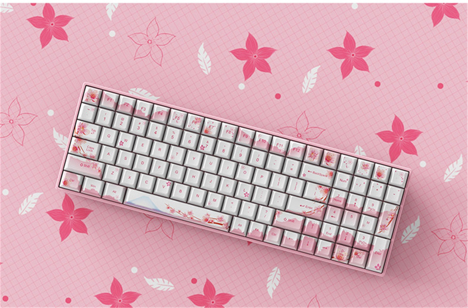 Cherry Blossoms Keycaps Set OEM Artisan Keycaps Set 68 87 - Etsy
