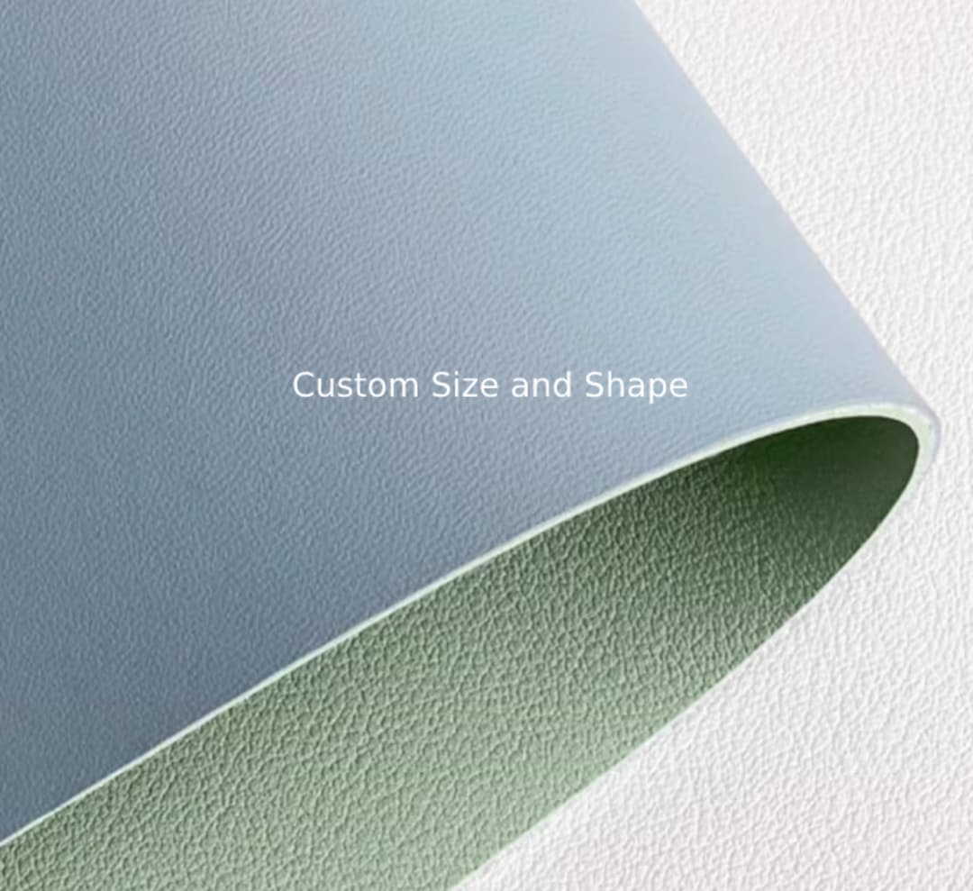 Blue Office Desk Mat, Custom Mouse Pad, Waterproof Leather Desk Mat ...