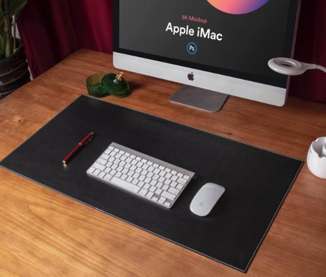 Custom Size Desk Mat, Black Leather Desk Mat, Large Desk Mat, Eco ...