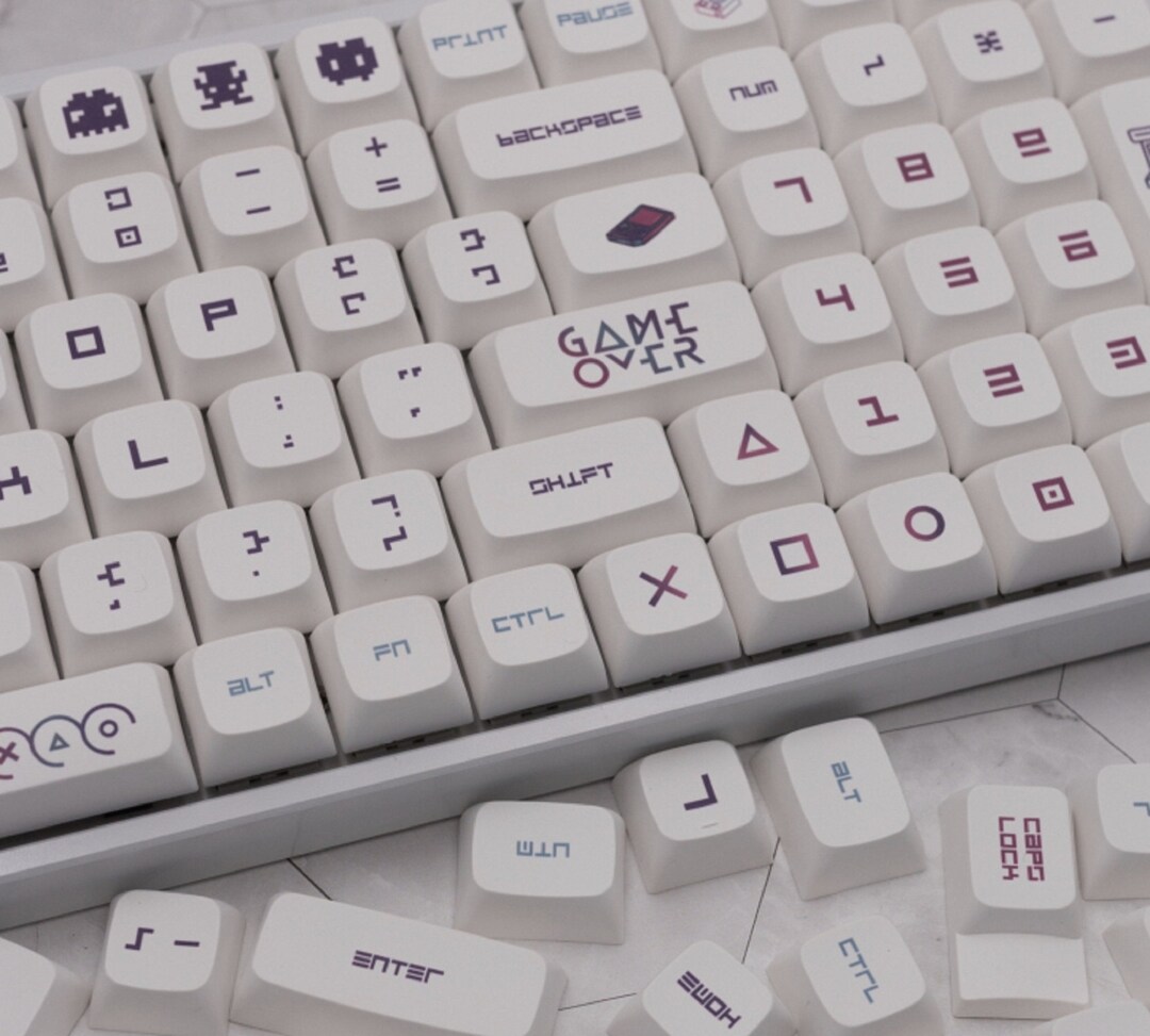 White Keycaps Set, Xda Artisan Keycaps Set, 64 68 96 104 108 Resin MX ...