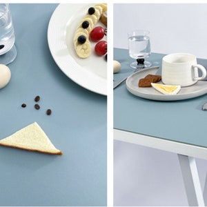 Blue Office Desk Mat, Custom Mouse Pad, Waterproof Leather Desk Mat ...