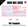 1099 NEC Editable PDF Fillable Template 2024 | With Print and Clear ...
