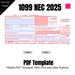 1099 NEC Editable PDF Fillable Template 2024 | With Print and Clear ...