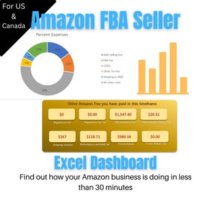 Amazon FBA Seller Spreadsheet 2022 Sales & Profit Dashboard in Excel Template - Etsy