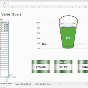 Sales Goal Tracker Bucket Template | Excel Instant Download - Etsy