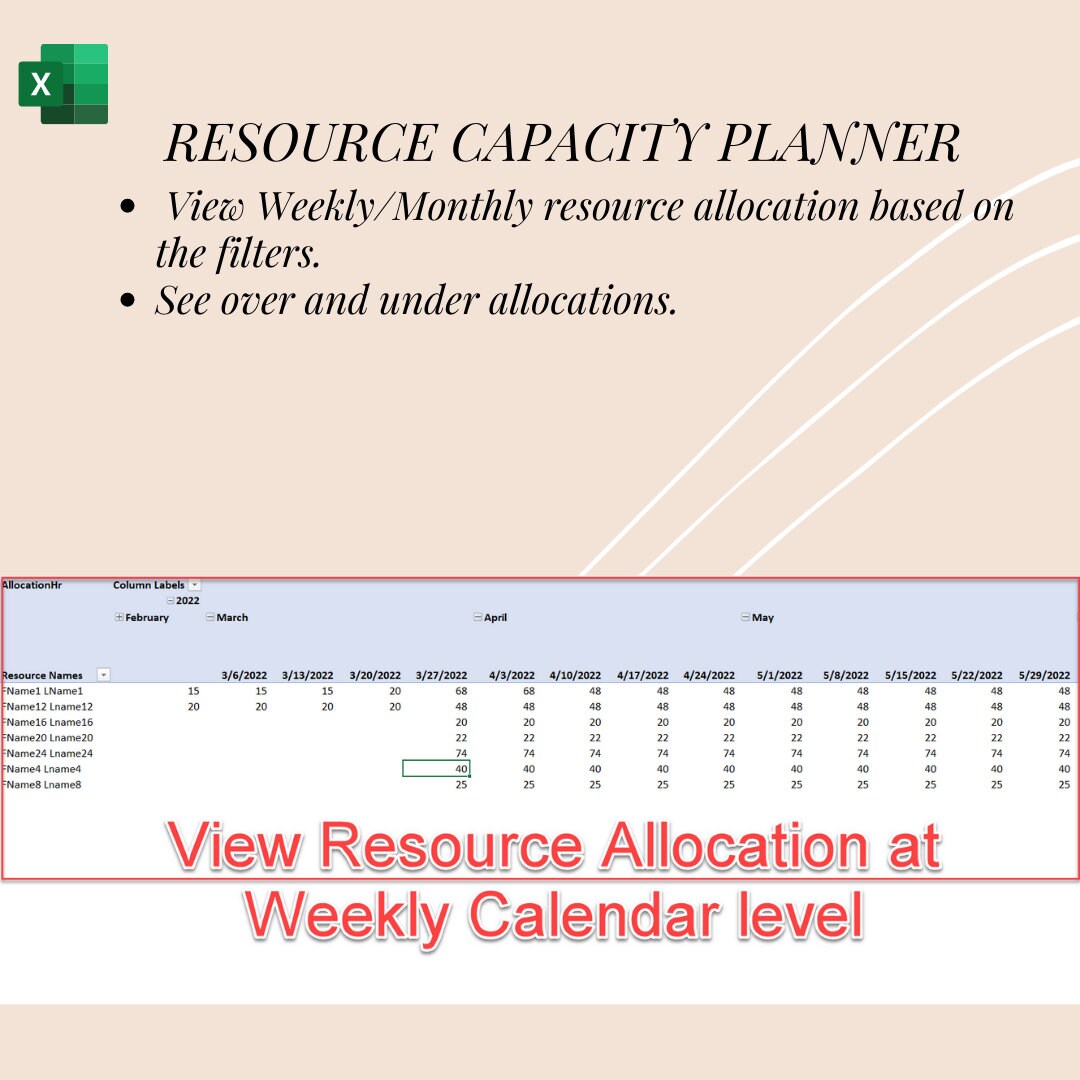 Resource Capacity Planning Excel Template: Team & Employee Sprint Plan ...