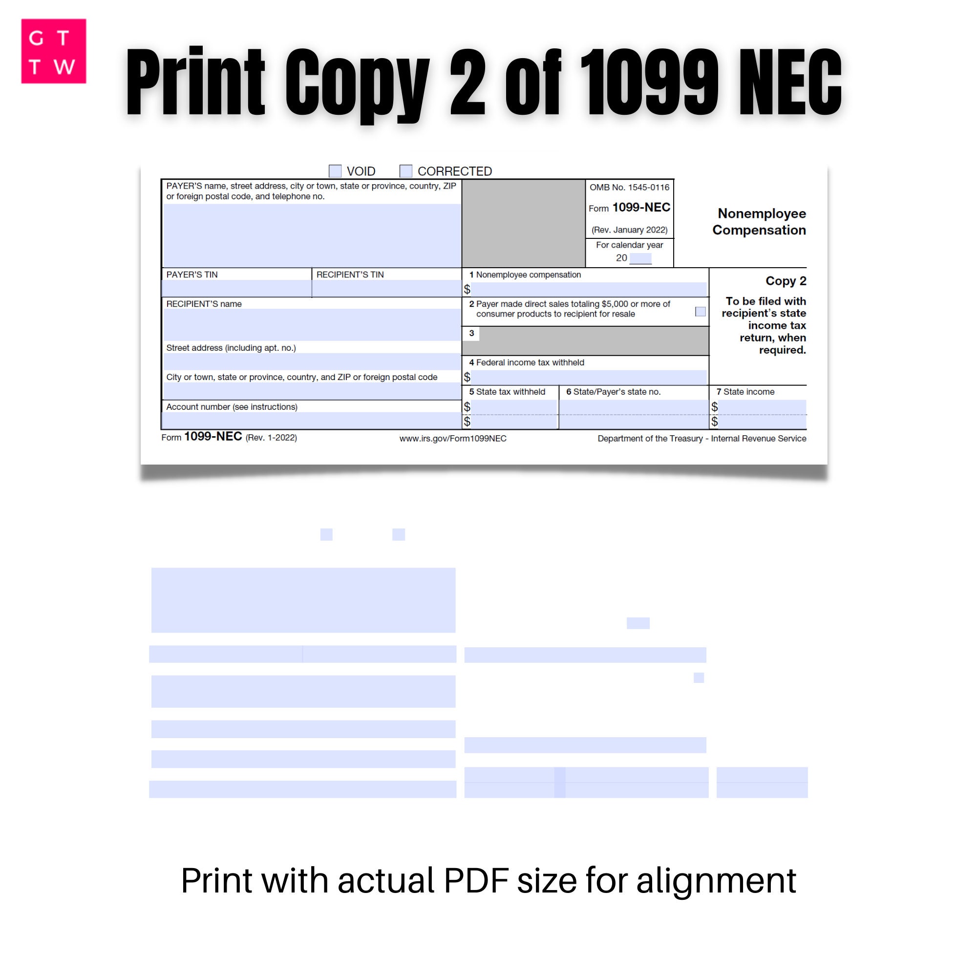 1099 NEC Editable PDF Fillable Template 2022 | With Print and Clear ... 1099 NEC Editable PDF Fillable Template 2022 | With Print and Clear ...