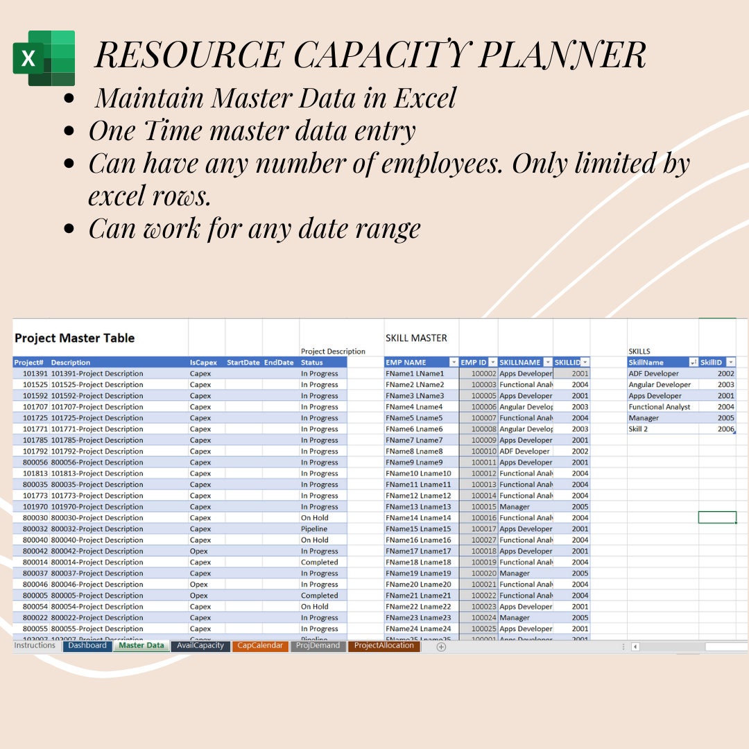 Resource Capacity Planning Excel Template: Team & Employee Sprint Plan ...
