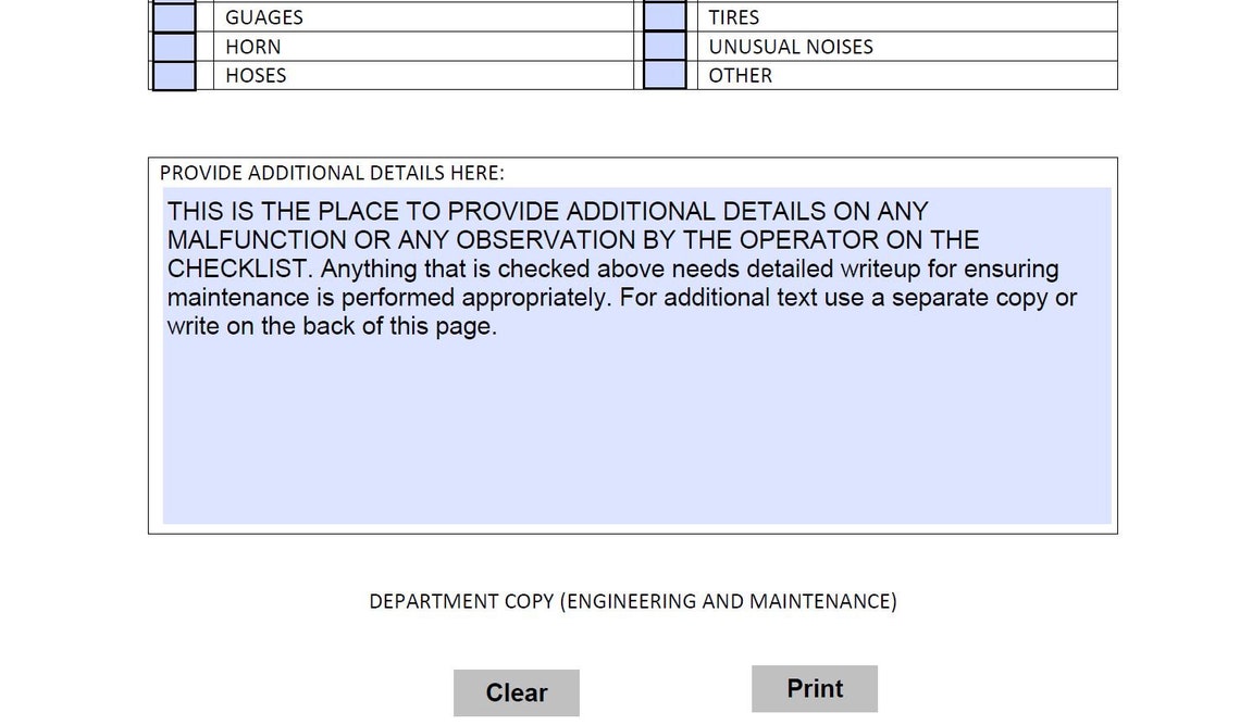 Forklift Operator Daily Checklist: Printable PDF Template - Etsy