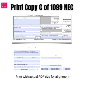 1099 NEC Editable PDF Fillable Template 2022 Prints up to 30 Pages ...