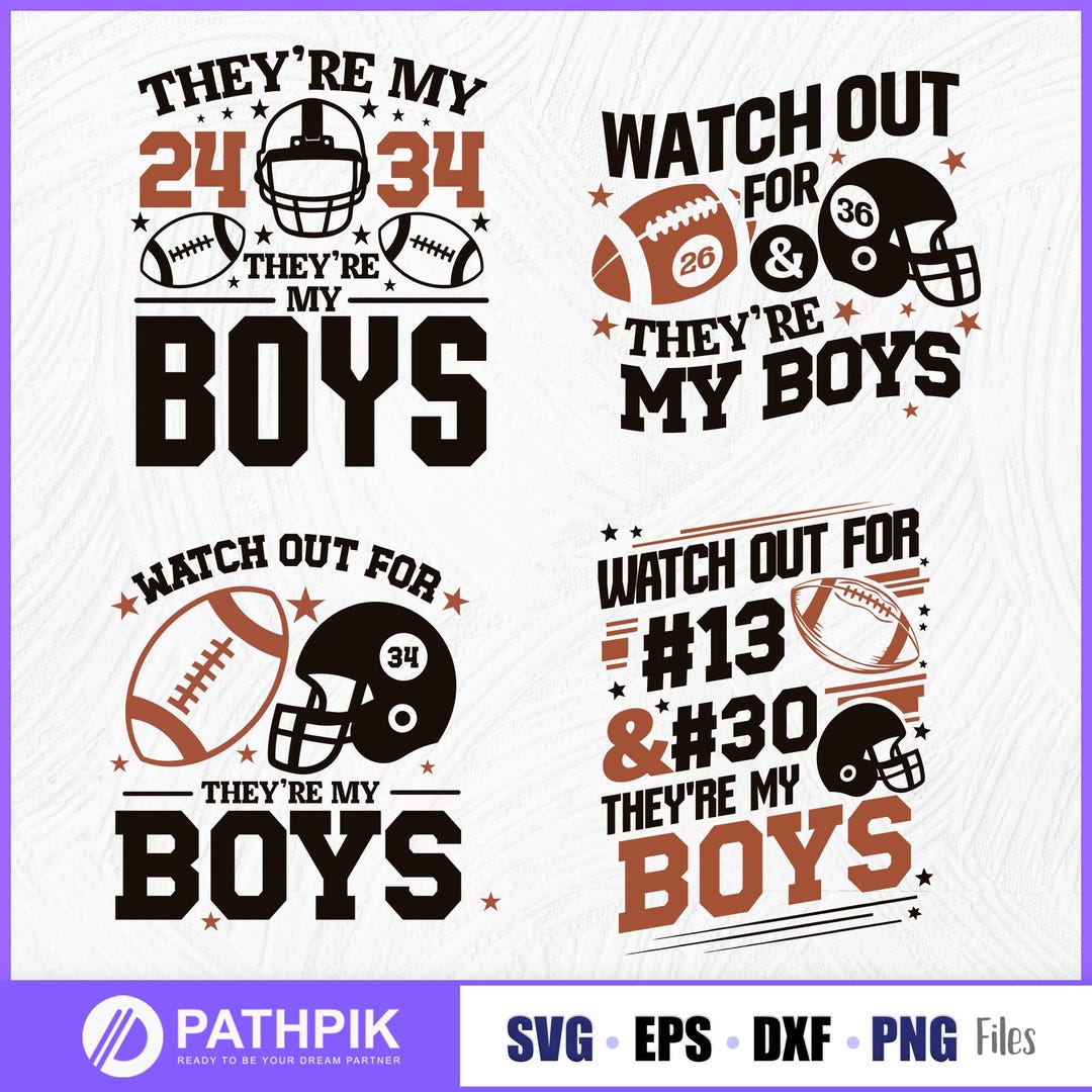 Football Mom SVG Bundle, Those Are My Boys Football SVG Shirt Cut File ...