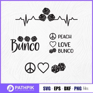 Bunco Dice Monogram Frame Design, Bunco Dice Custom Design, Bunco ...