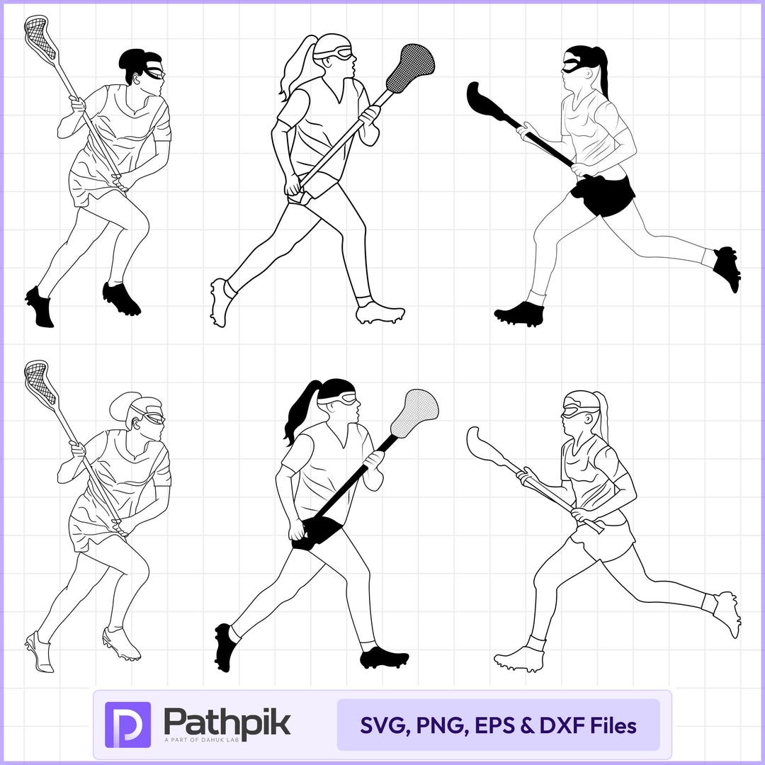 Lacrosse Girl SVG Bundle – A Dynamic Collection of Female Lacrosse ...