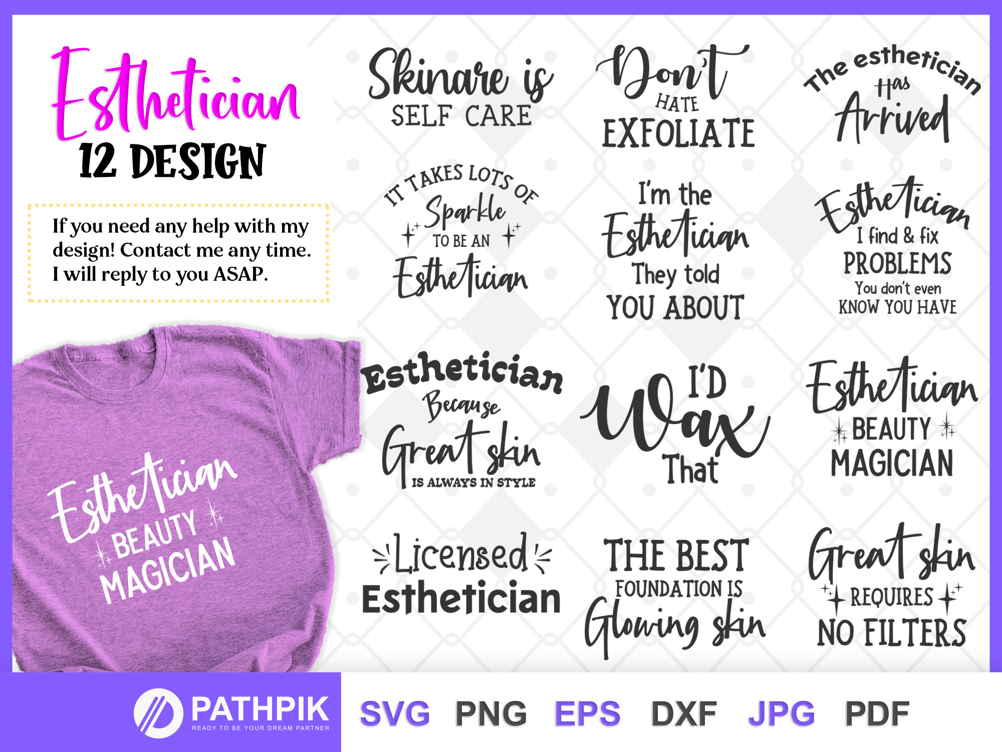 Esthetician Quotes SVG, Cut Files for Your Crafting Work - Etsy