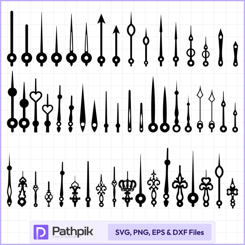 Clock Hands SVG File, Clock Hands Vector, Silhouette, Cricut File - Etsy