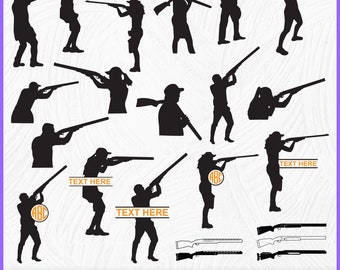 Shooting Silhouette, Hunting & Shooting SVG Bundle, Skeet Shooting ...