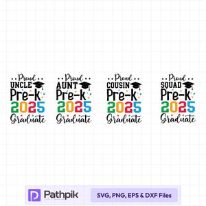 Pre-k Graduation 2025 SVG Design, Pre-k Graduation Family Bundle SVG ...