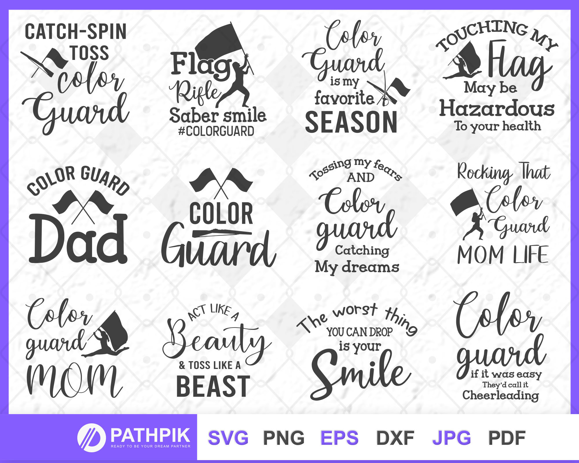 Color Guard SVG Design and Cut Files for Crafters - Etsy