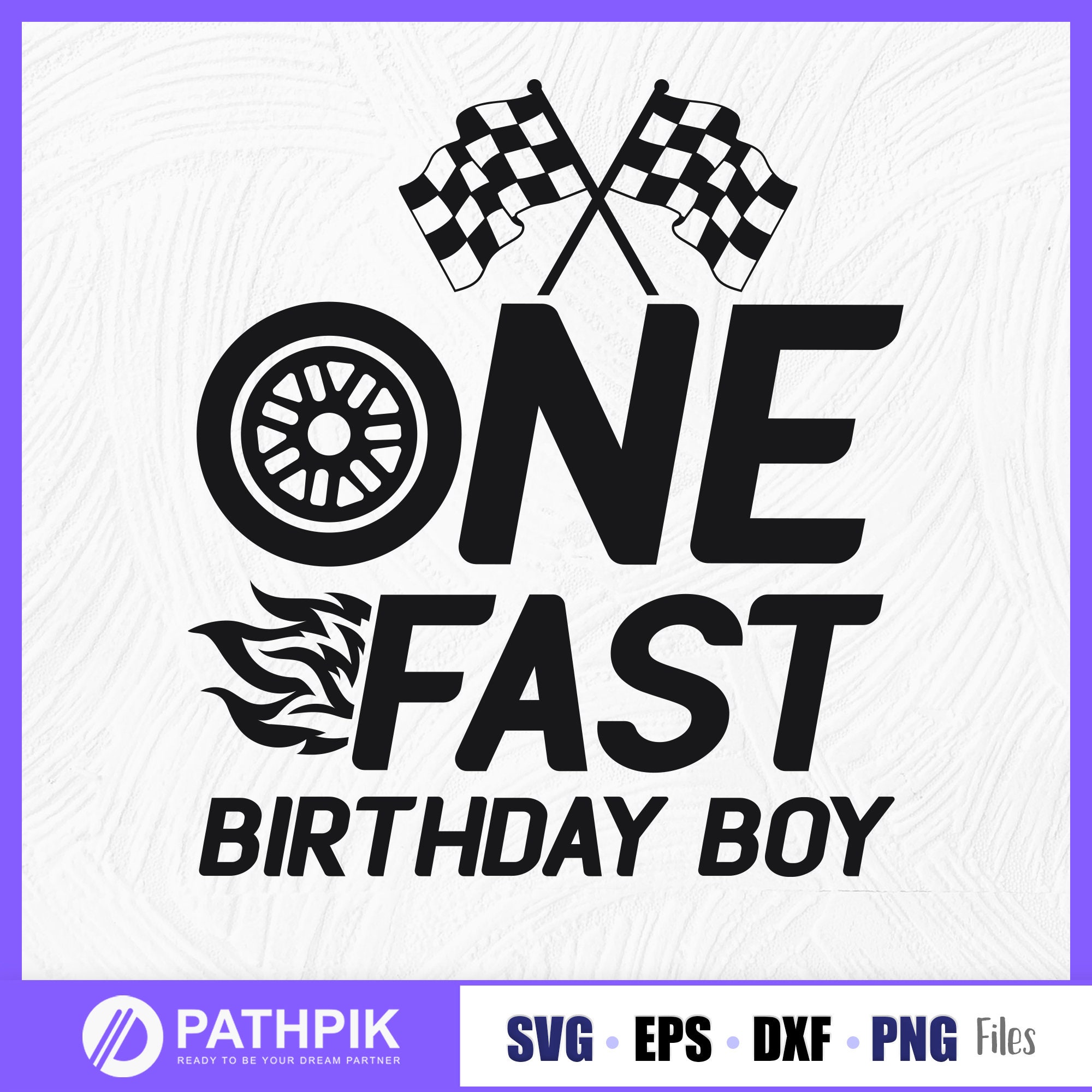One Fast Birthday Boy SVG Design 1st Race Car Birthday Race - Etsy