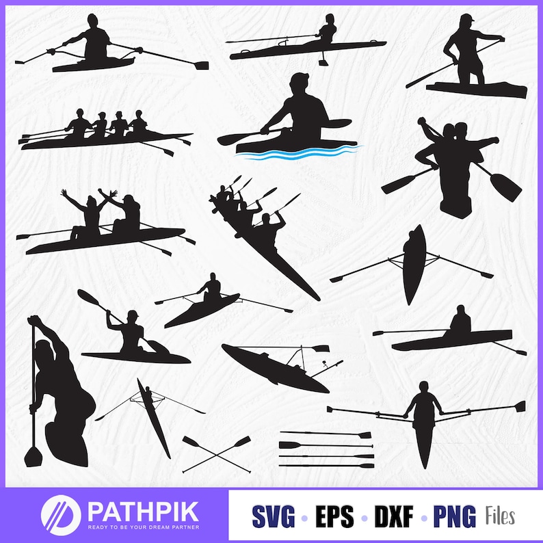 Rowing Silhouette 21 Design, Rowing SVG, Kayak SVG, Summertime SVG ...