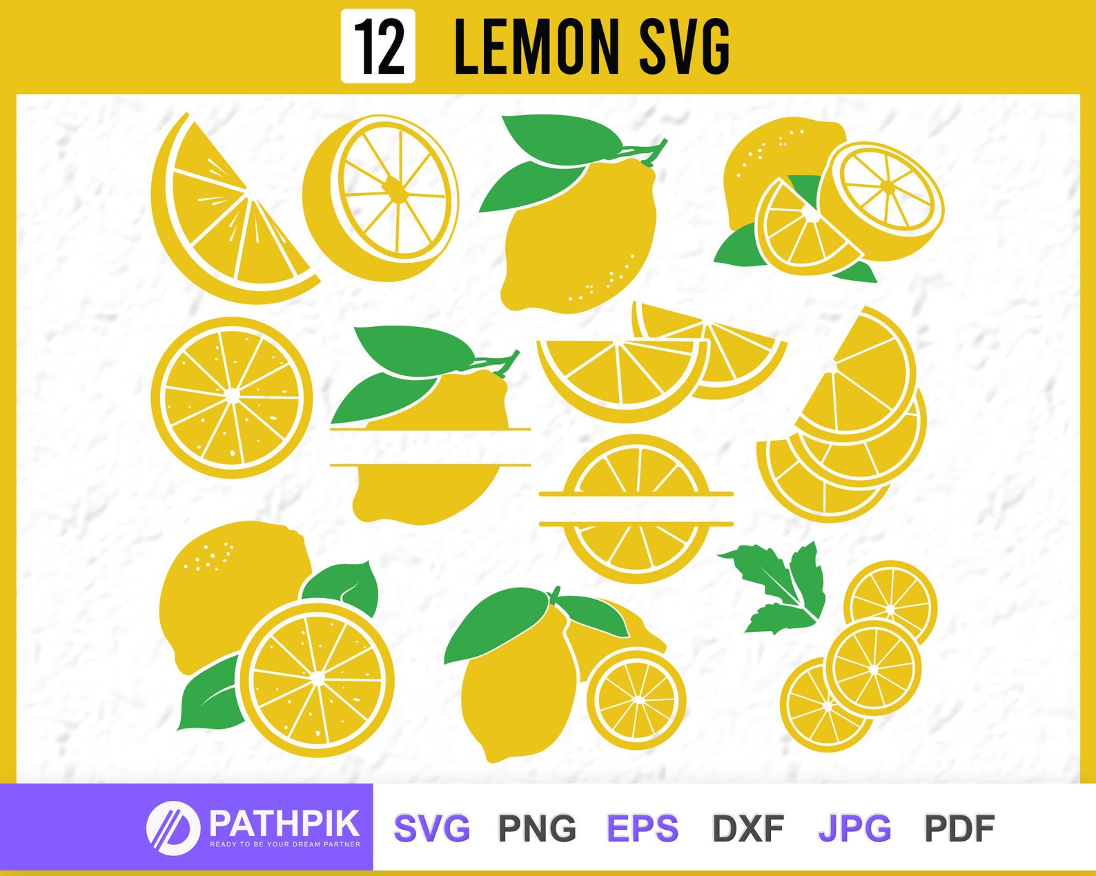 Lemon SVG, Fresh Fruit Svg, Lemon Slice Svg Design, Lemon Cut File ...