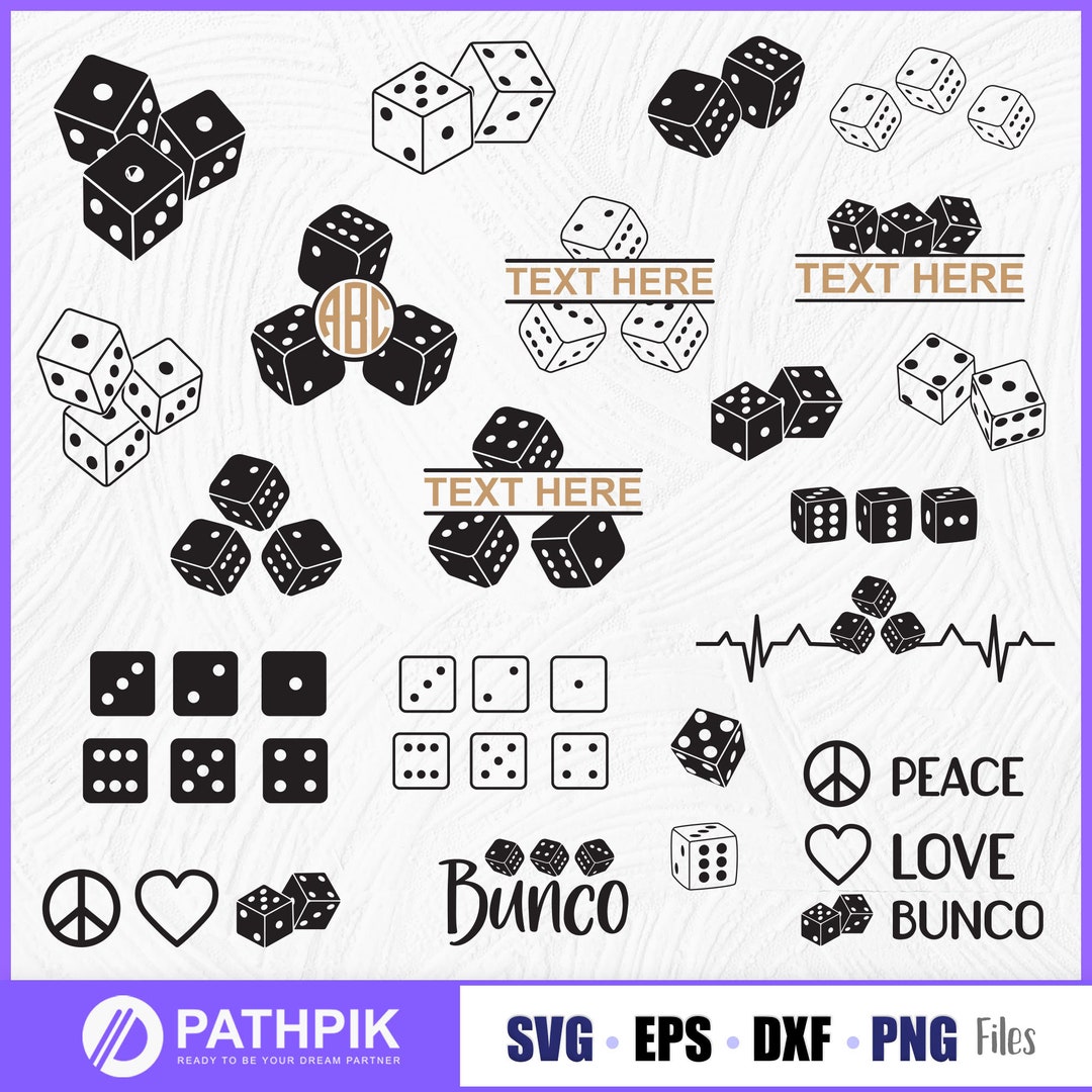 Bunco Dice Monogram Frame Design, Bunco Dice Custom Design, Bunco ...