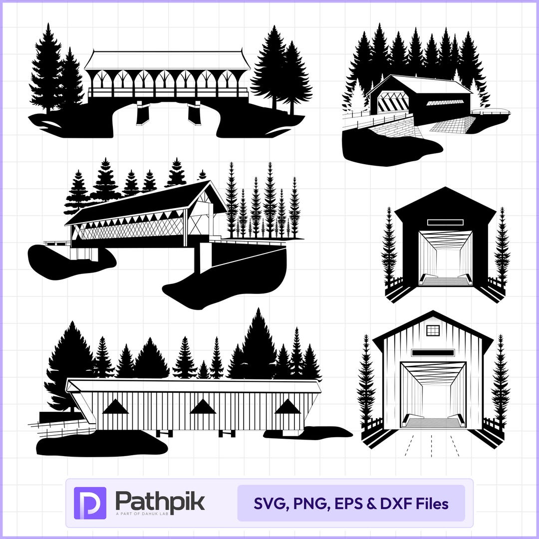 Covered Bridge SVG File for Cricut Silhouette Design - Etsy