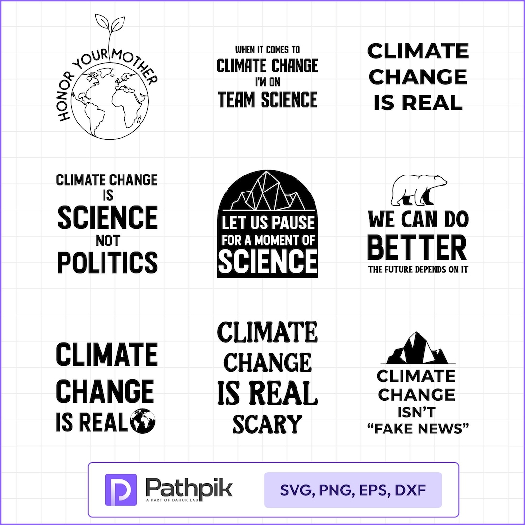 Climate Change SVG Quote Bundle – 9 Science and Awareness Cut Files for ...