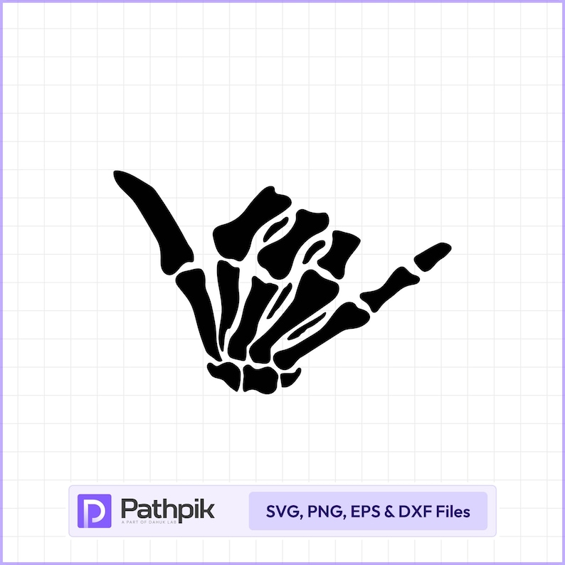 Shaka Skeleton Hand Sign Svg, Shaka Skeleton Design, Vector Cut File ...