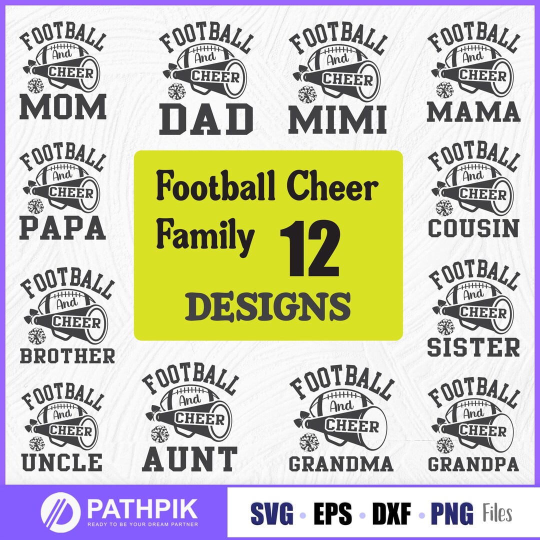 Football Cheer Family SVG Bundle, Football and Cheer Mom SVG T Shirt ...