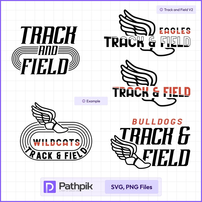 Track and Field SVG, Team Mascot Logo Runner School Mascot Track and ...