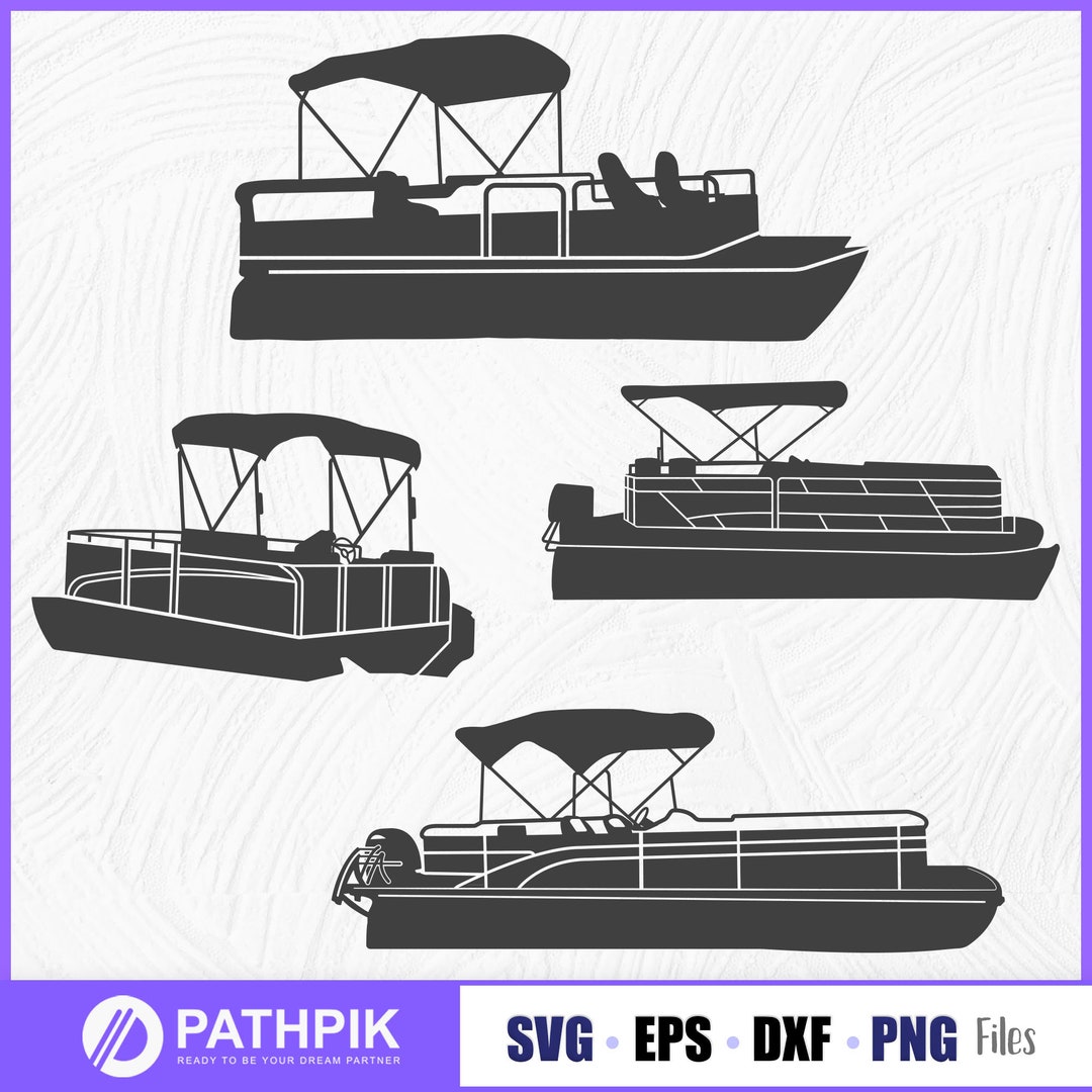 Pontoon Boat SVG 4 Design, Pontoon Boat Clipart, Pontoon Boat Vector ...