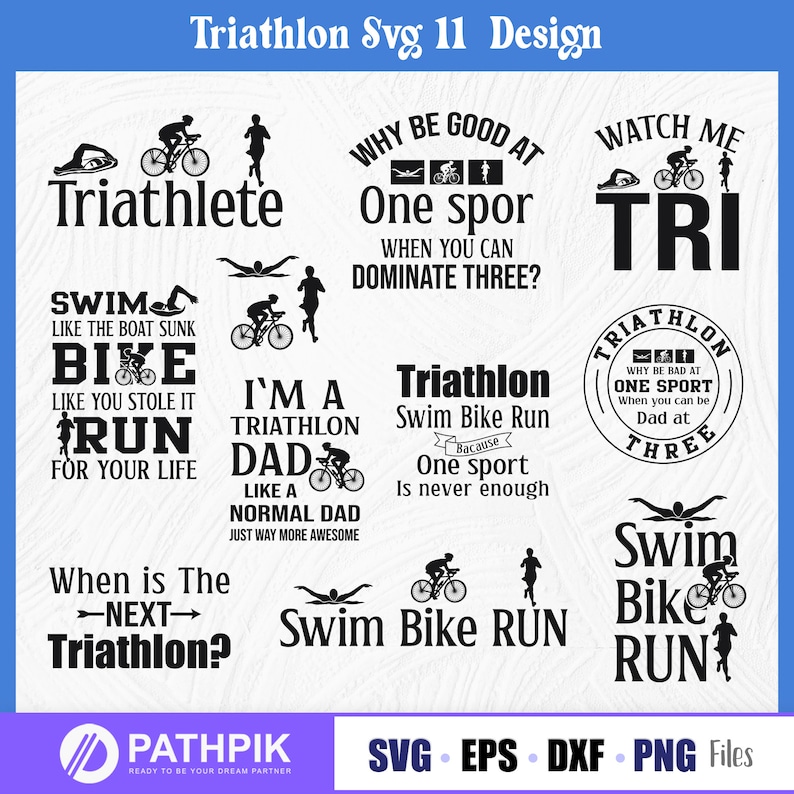 Triathlon SVG Design Bundle, Triathlete Quotes (digital Files) - Etsy