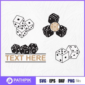 Bunco Dice Monogram Frame Design, Bunco Dice Custom Design, Bunco ...