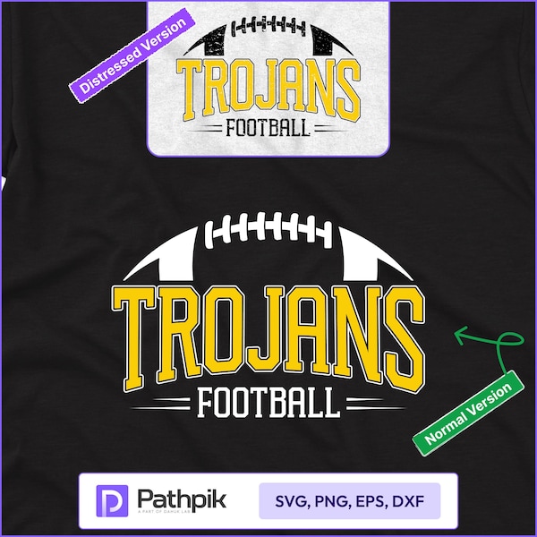 Trojans Football Svg - Etsy