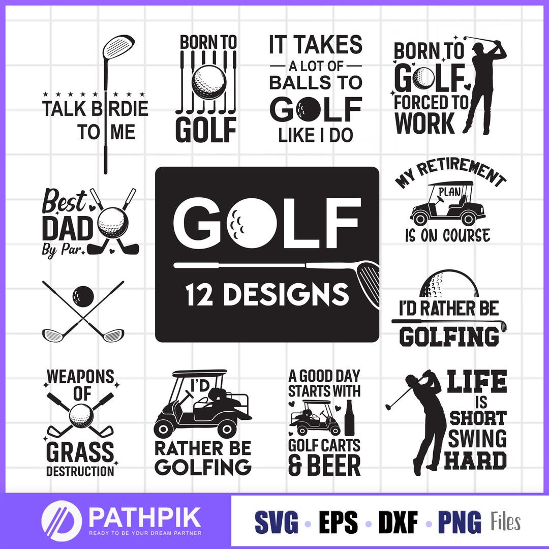 Golf SVG Bundle 12 Designs Golf Ball Logo Svg Funny Golf Designs Svg - Etsy