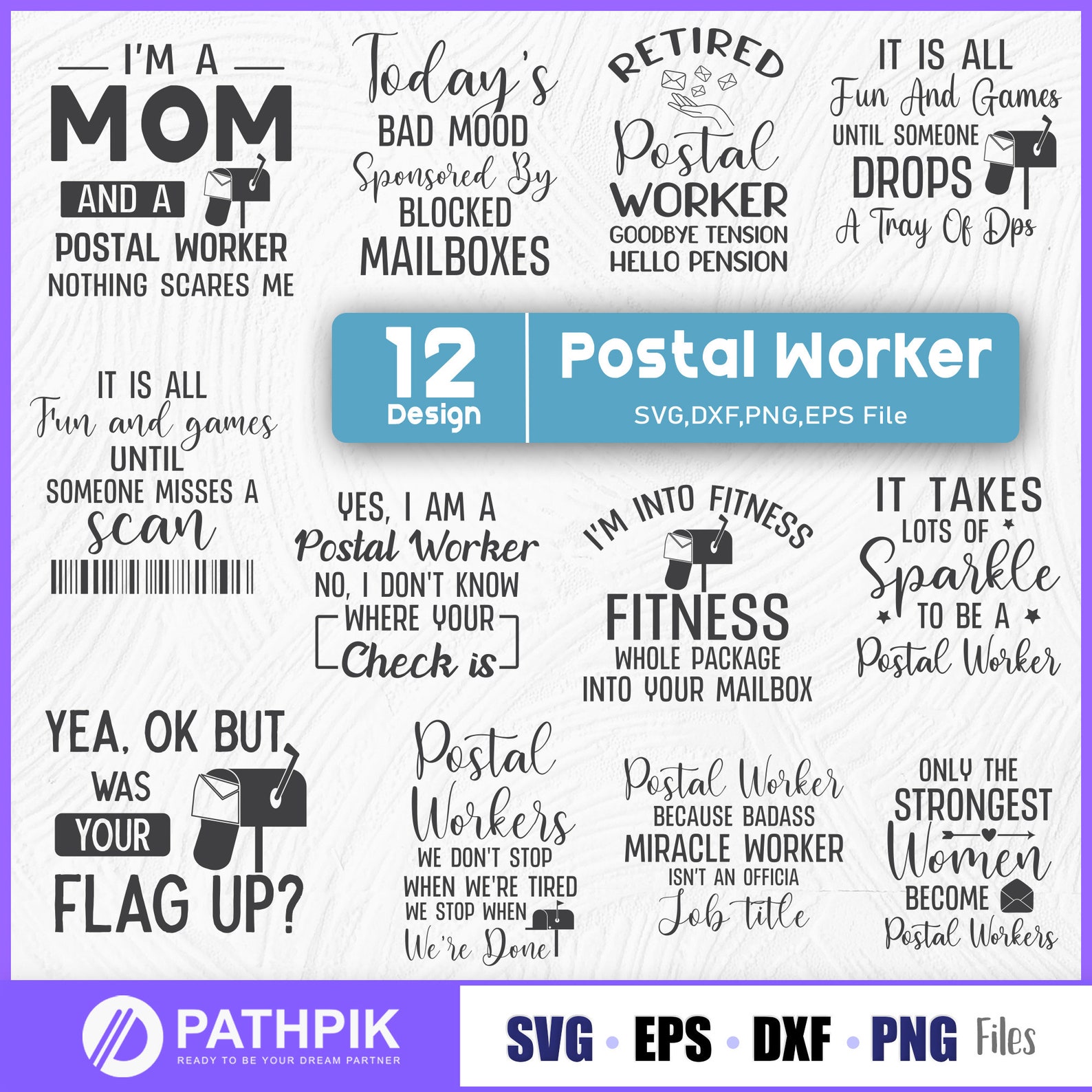 Postal Worker Svgtshirt Design Bundle Post Office Svg Postman Svg Post ...