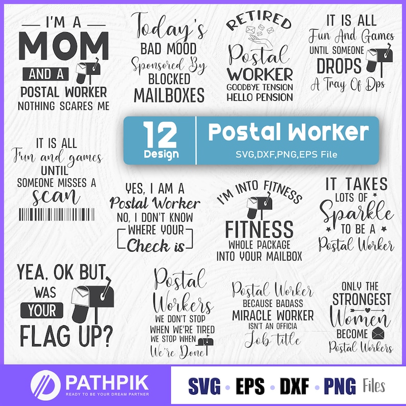 Postal Worker Svgtshirt Design Bundle Post Office Svg Postman Svg Post ...