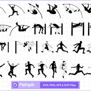 Track Jumping SVG Files, Long Jump Svg, High Jump SVG, Track and Field ...