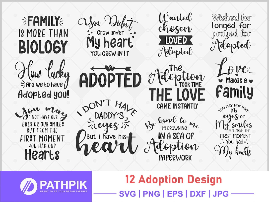 Adoption SVG, Cut Files for Your Crafting Work - Etsy