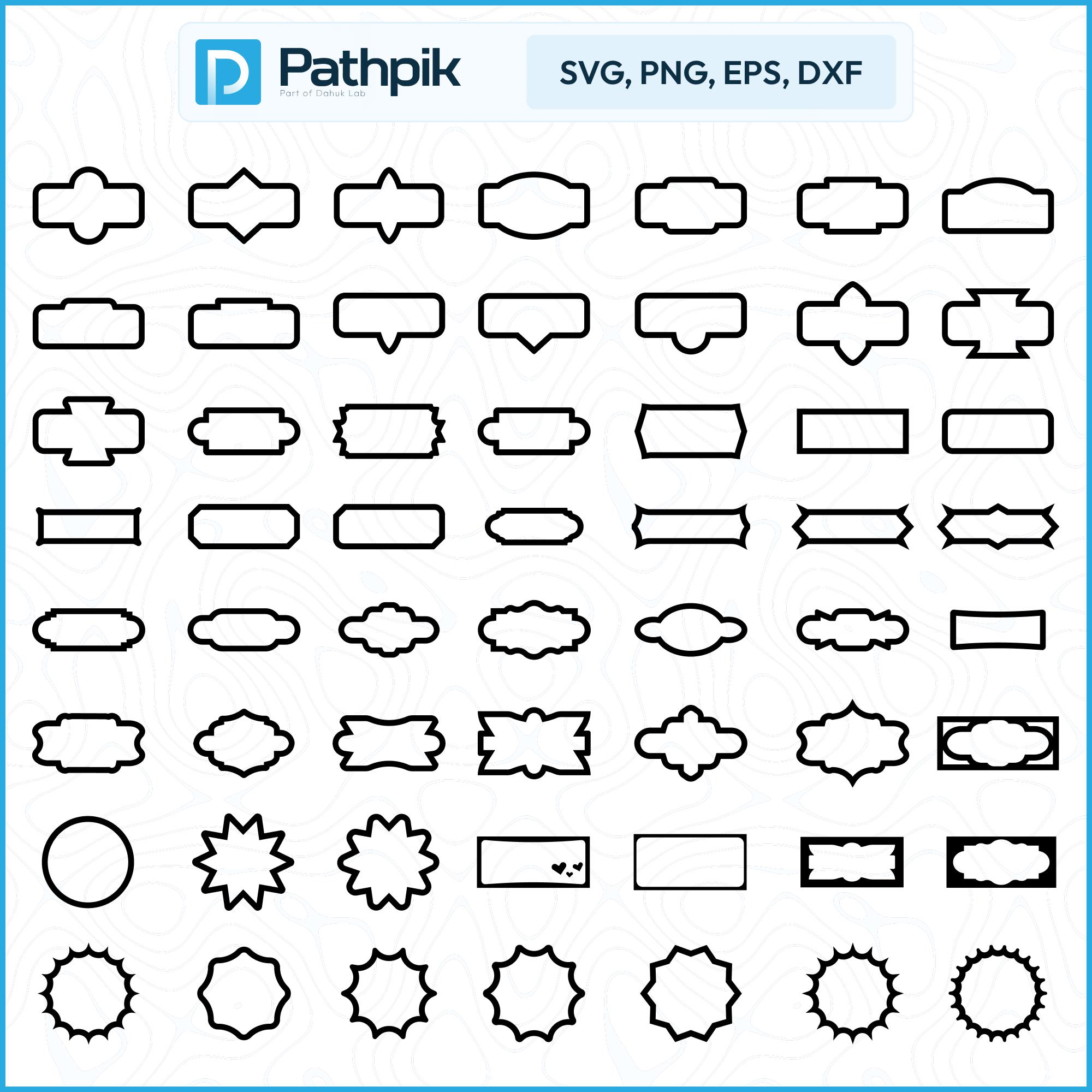Name Tag Template SVG Bundle With EPS PNG Dxf Files 56+56=112 Designs ...