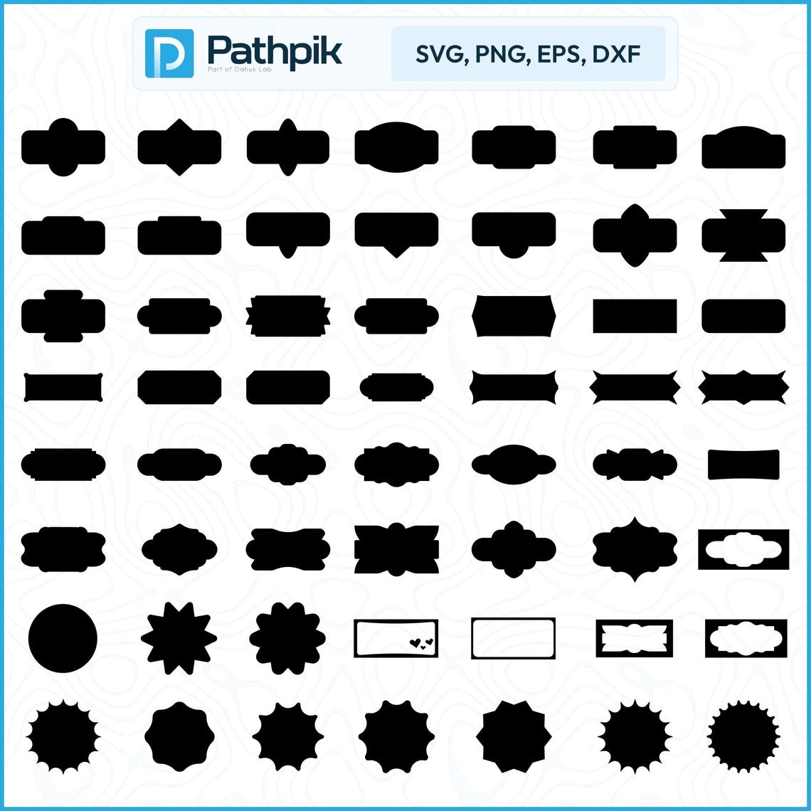 Name Tag Template SVG Bundle With EPS PNG Dxf Files 56+56=112 Designs ...
