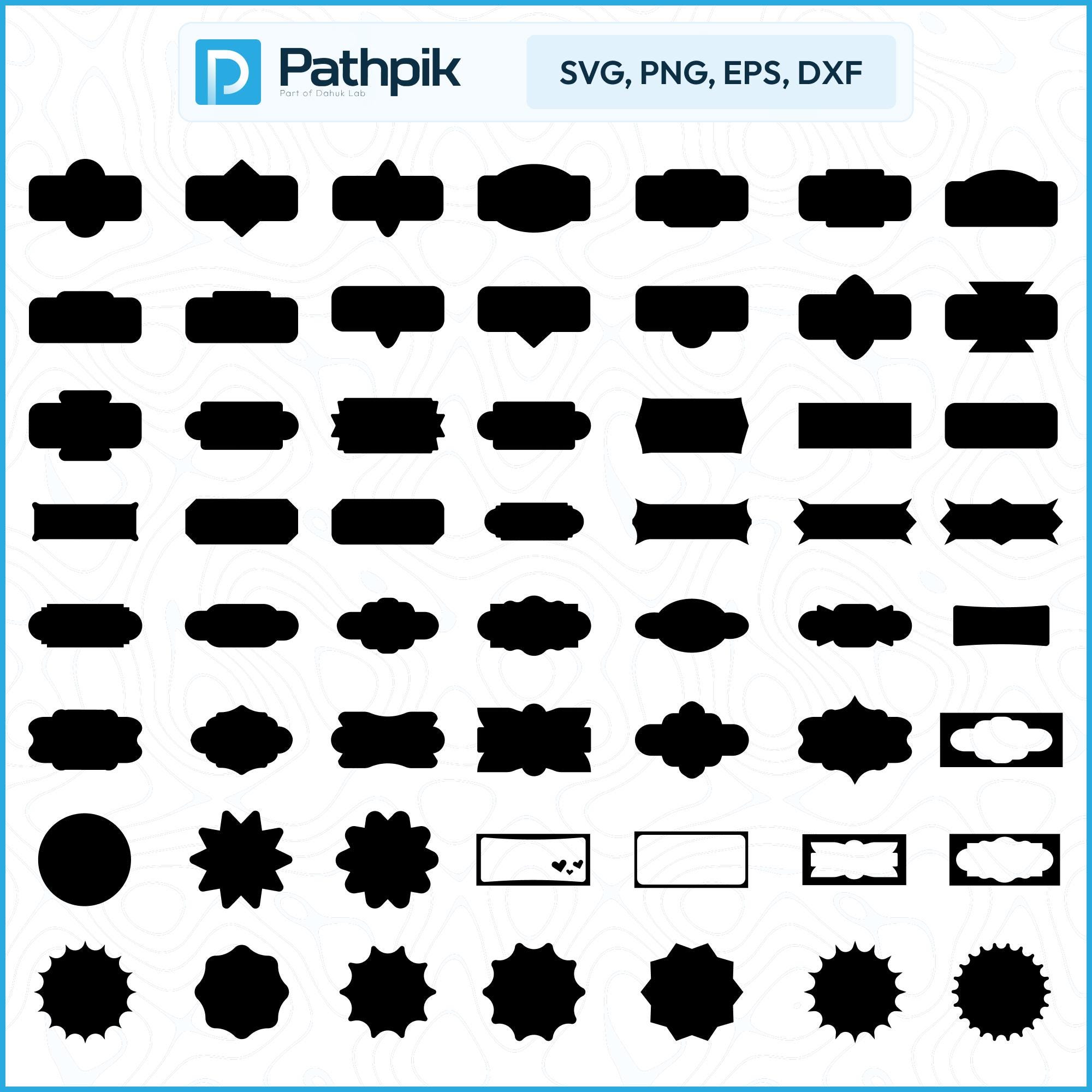 Name Tag Template SVG Bundle With EPS PNG Dxf Files 56+56=112 Designs ...